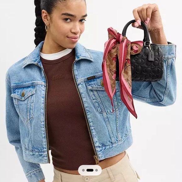 Coach | Accessories | Coach Signature Cherry Swirl Print Silk Diamond ...